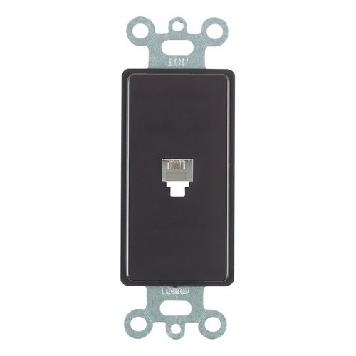 40649-E Leviton Decora Telephone Wall Jack 6P4C Black