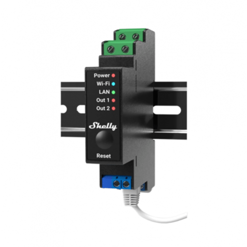 Shelly SHELLY-PRO2PM WiFi Ethernet DIN Rail Mount Smart Relay,2 Channel ...