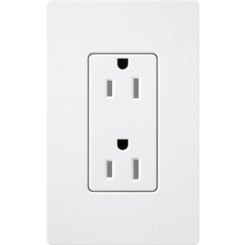 Lutron CARS-15-TR-WH Claro Receptacle-Aartech Canada